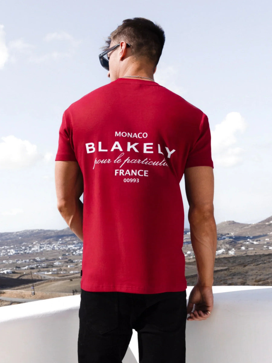 Buy Blakely Mens Red Monaco Relaxed T-Shirt | Free delivery on orders ...