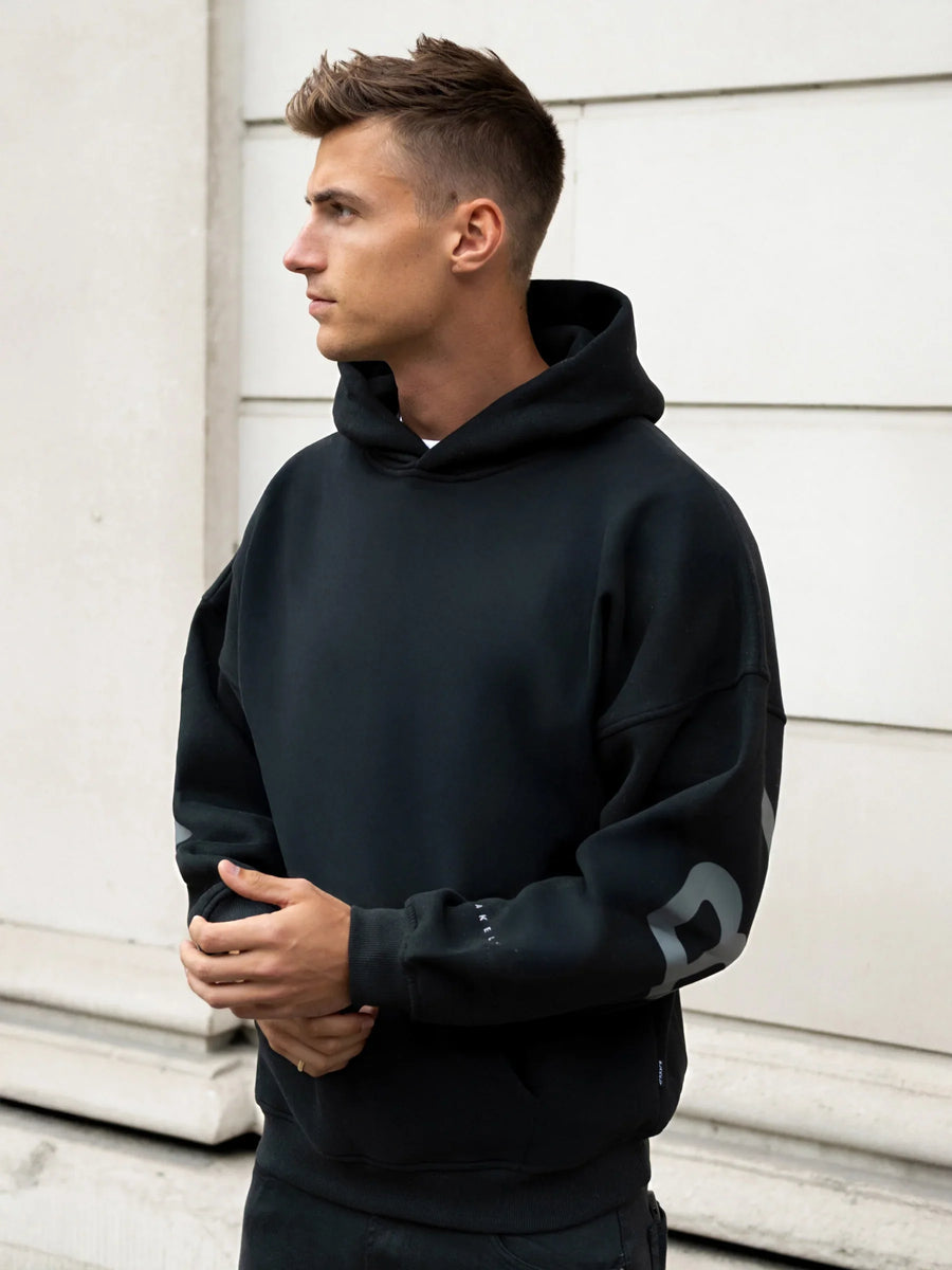 Buy Blakely Black Tonal Idris Oversized Hoodie | Free delivery on ...