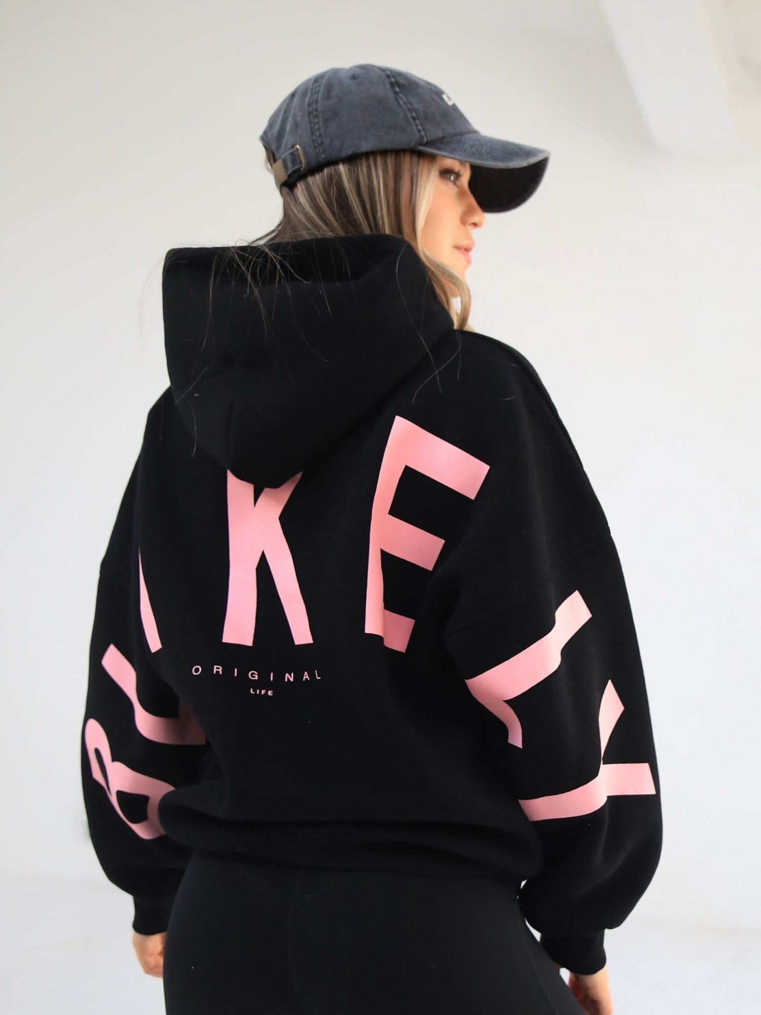 Buy Blakely Members Isabel Black & Pink Oversized Hoodie | Free ...