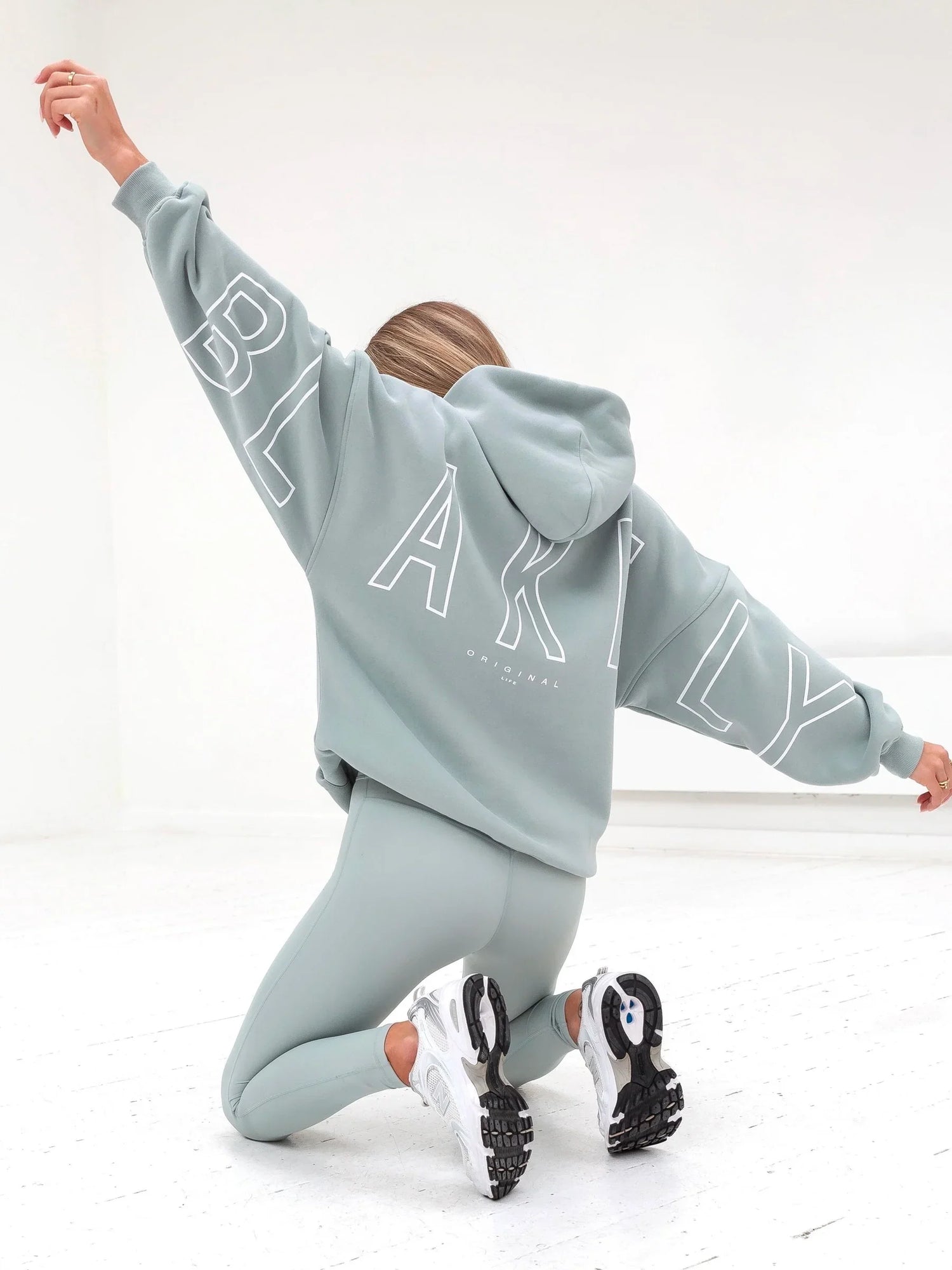 Buy Blakely Mineral Blue Outline Isabel Oversized Hoodie | Free ...