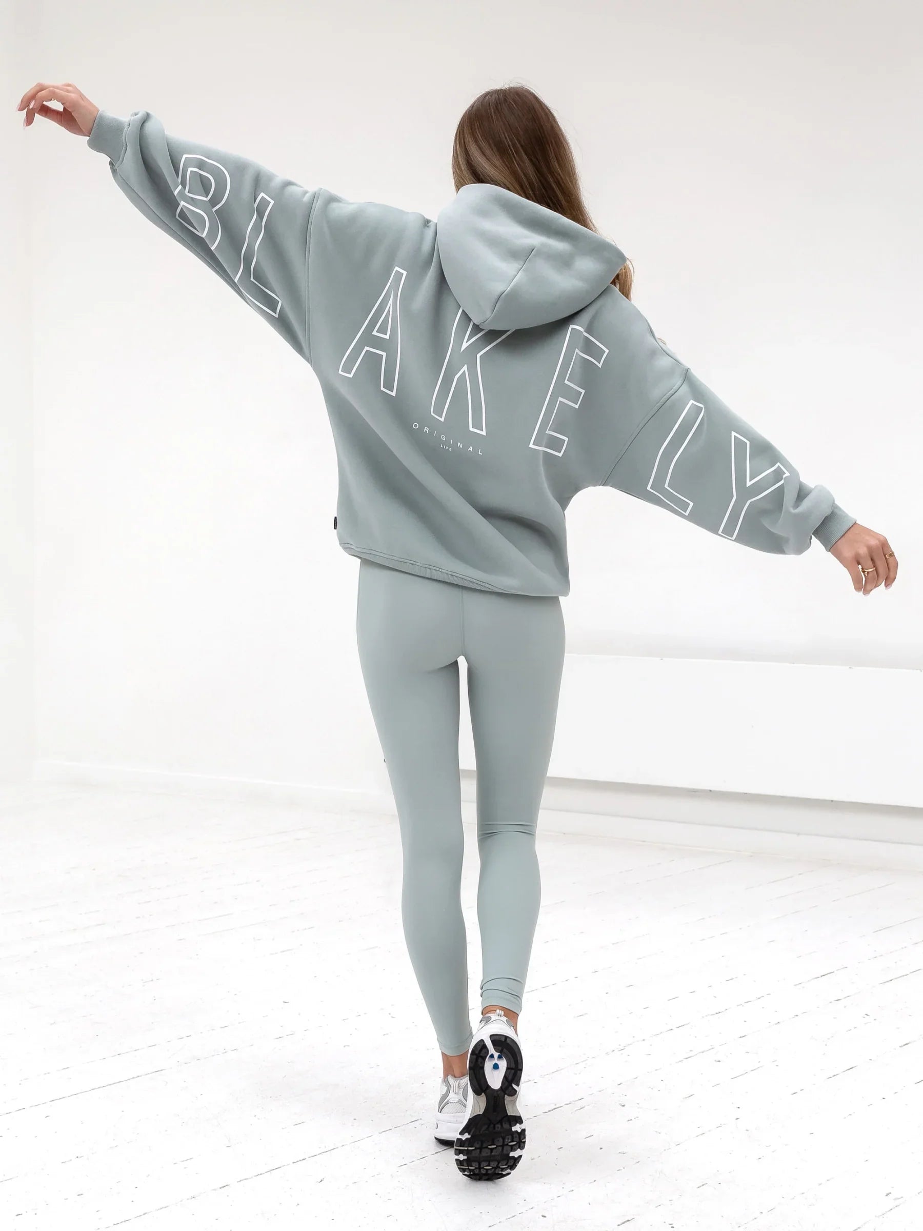 Buy Blakely Mineral Blue Outline Isabel Oversized Hoodie | Free ...