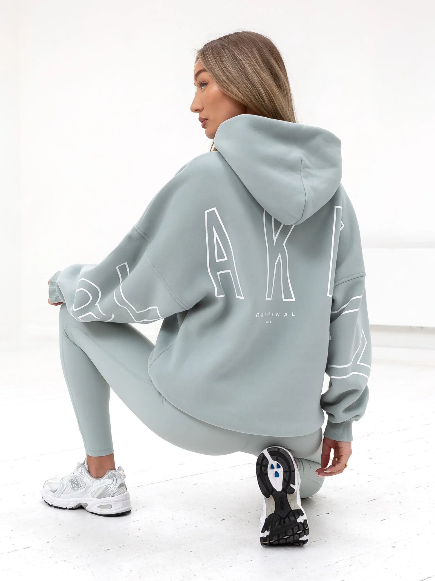 Buy Blakely Mineral Blue Outline Isabel Oversized Hoodie | Free ...