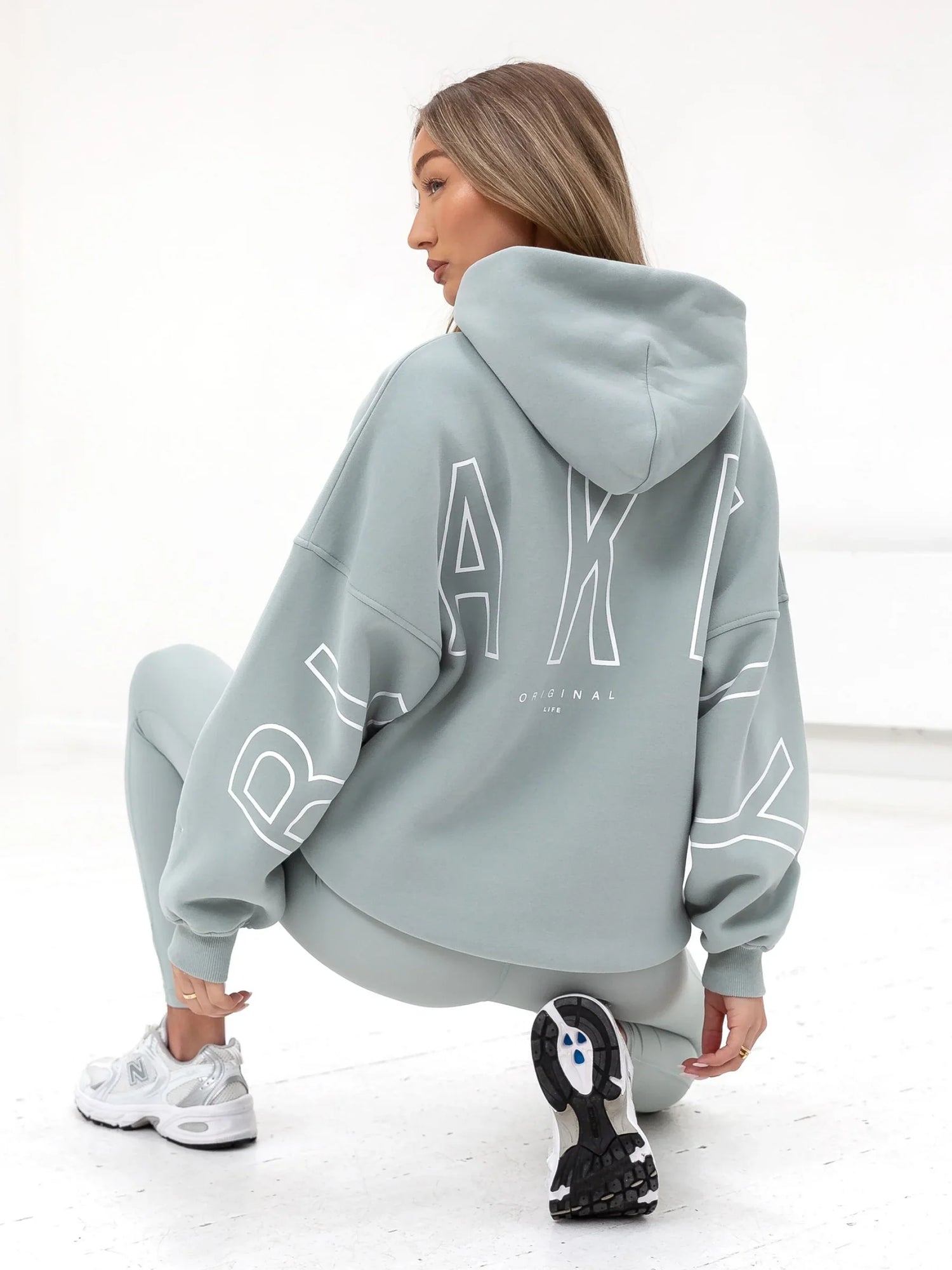 Buy Blakely Mineral Blue Outline Isabel Oversized Hoodie | Free ...