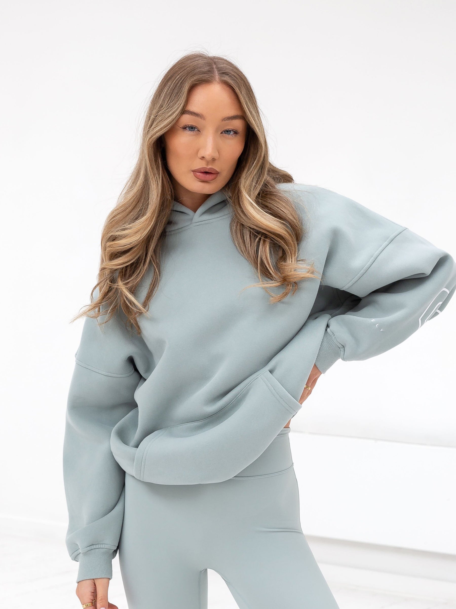 Buy Blakely Mineral Blue Outline Isabel Oversized Hoodie | Free delivery on orders over £70 ...