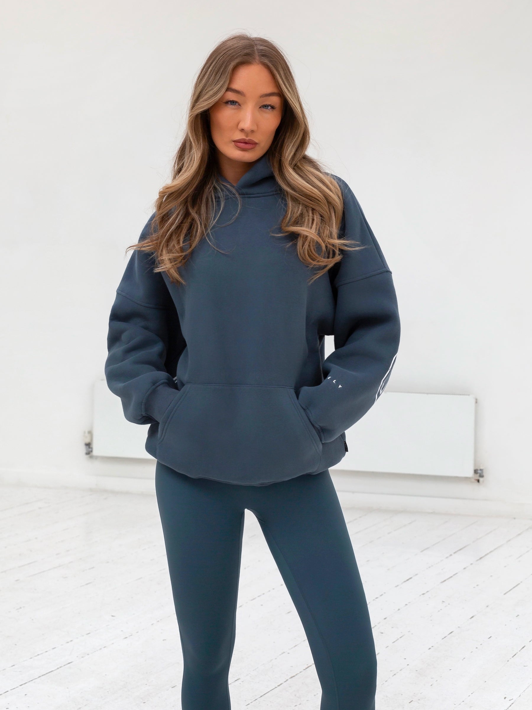 Buy Blakely Slate Blue Outline Isabel Oversized Hoodie | Free delivery on orders over £70 ...