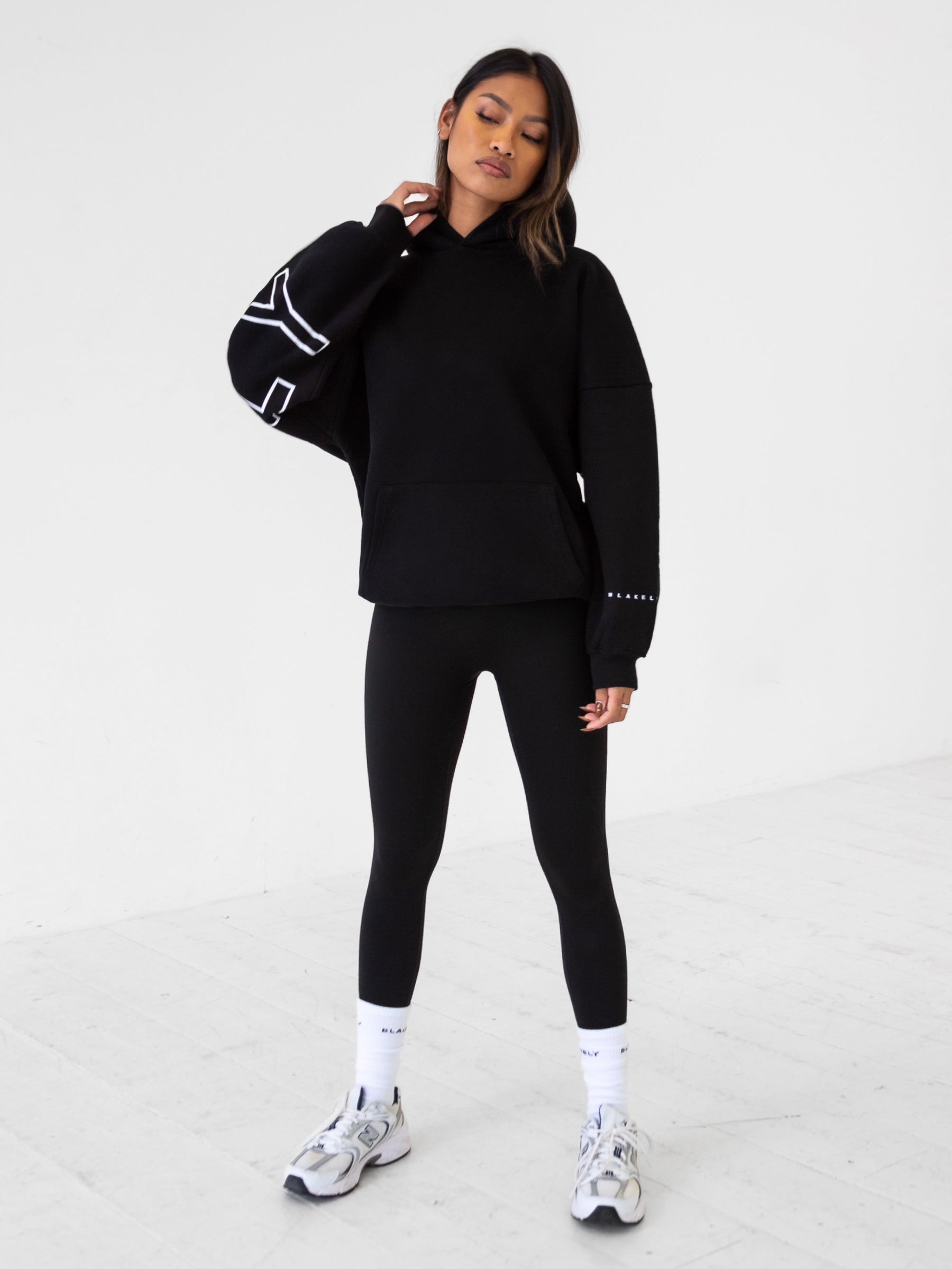 Buy Blakely Black Outline Isabel Oversized Hoodie | Free delivery on orders over £70 – Blakely ...
