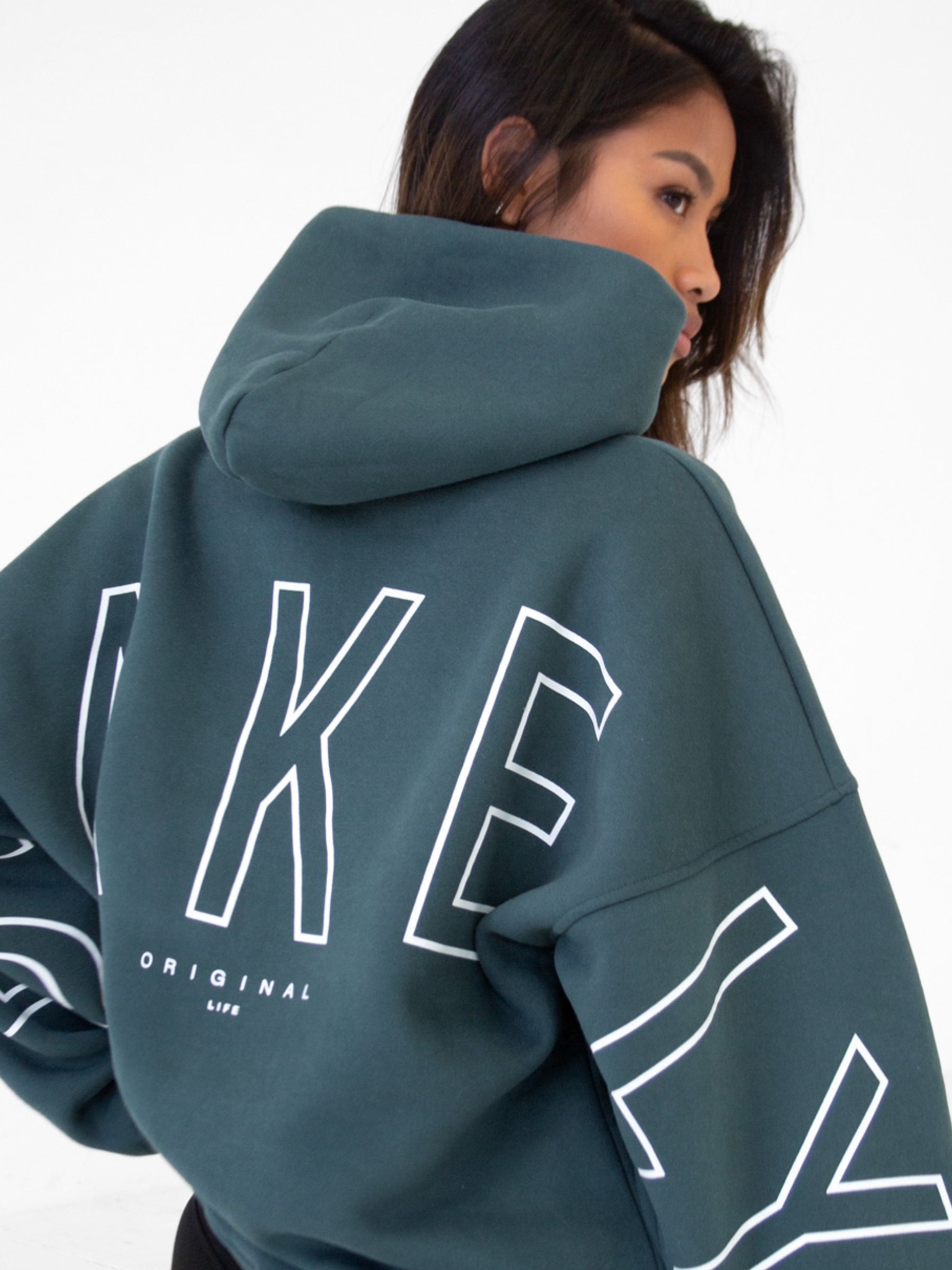Buy Blakely Teal Green Outline Isabel Oversized Hoodie | Free delivery on orders over £70 ...