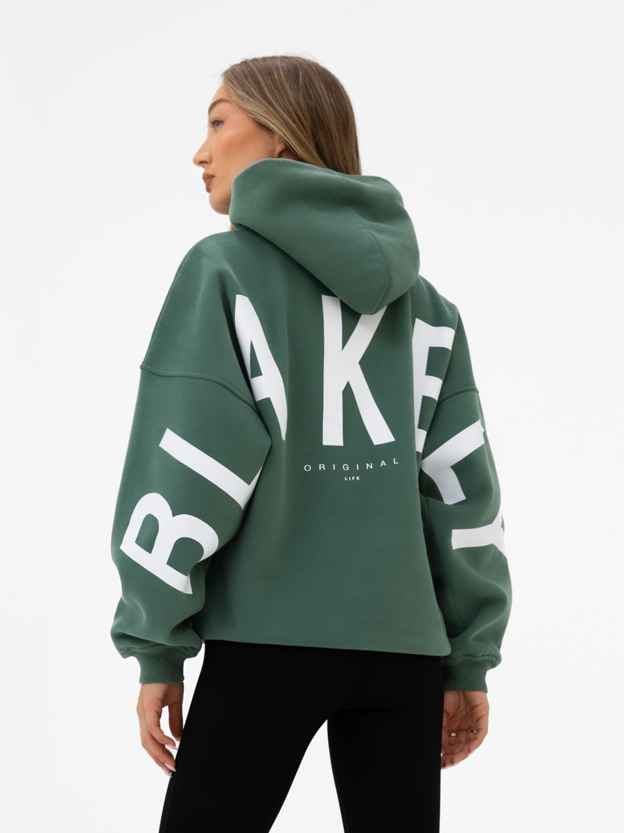 Buy Blakely Womens Vintage Green Isabel Oversized Hoodie | Free ...