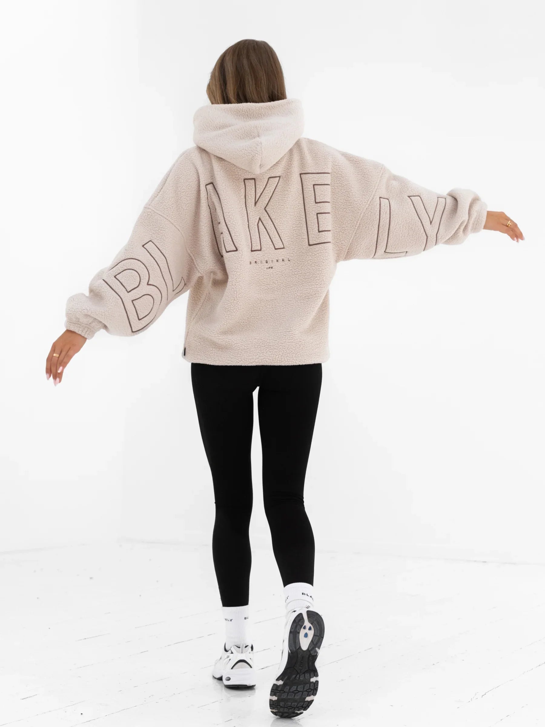 Buy Blakely Womens Tan Borg Isabel Oversized Hoodie | Free delivery on ...