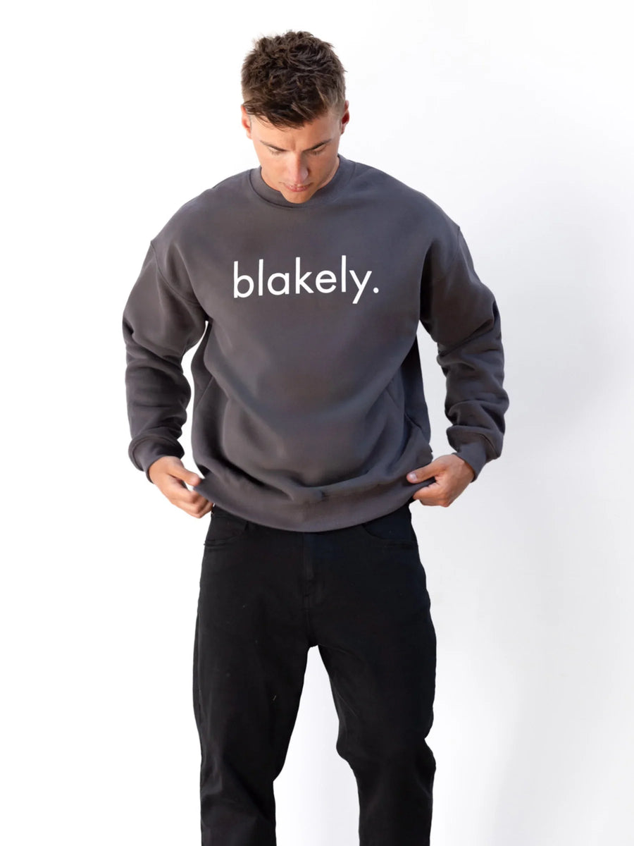 Buy Blakely Charcoal Logo Relaxed Jumper | Free delivery on orders over ...