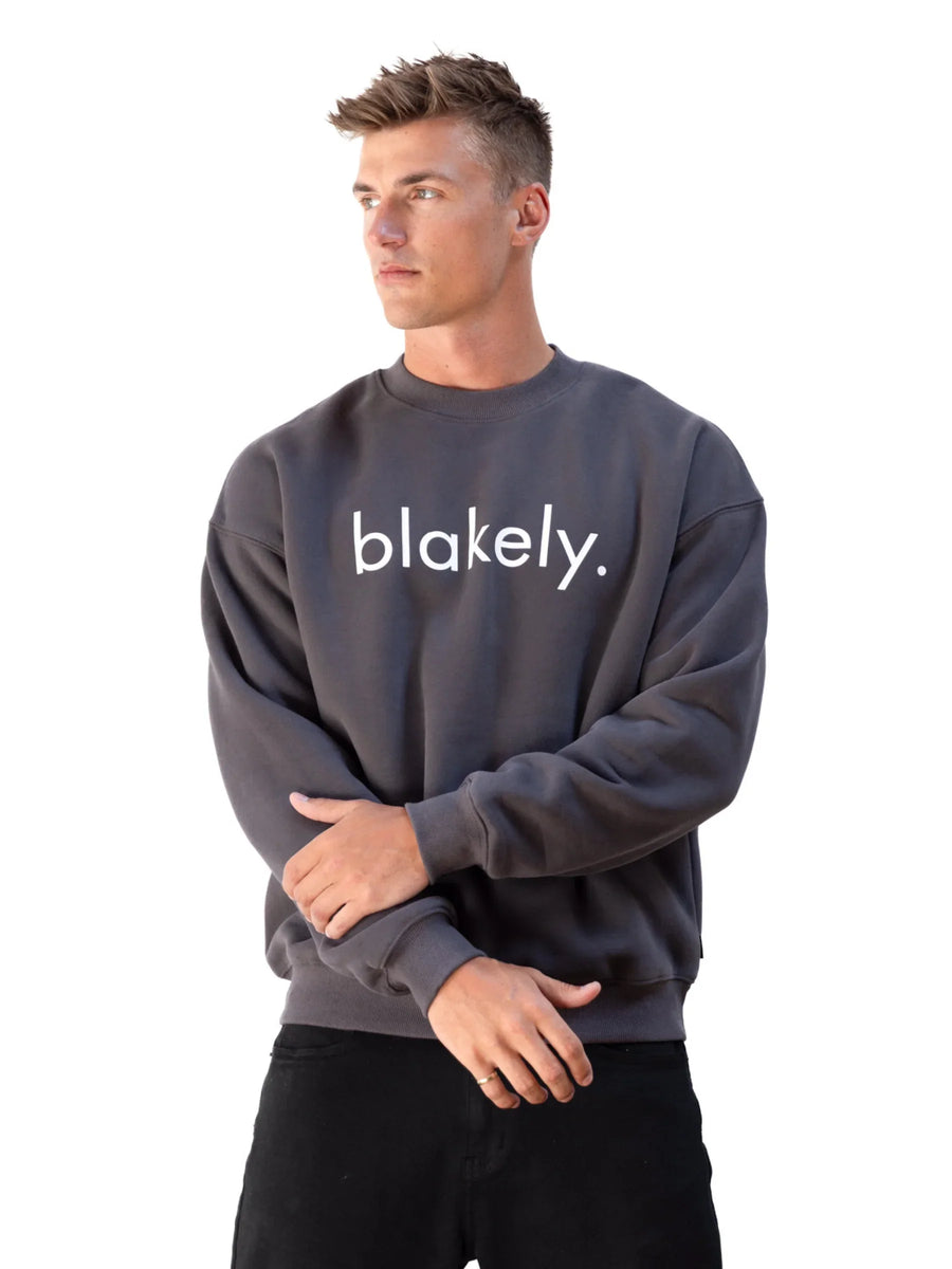 Buy Blakely Charcoal Logo Relaxed Jumper | Free delivery on orders over ...