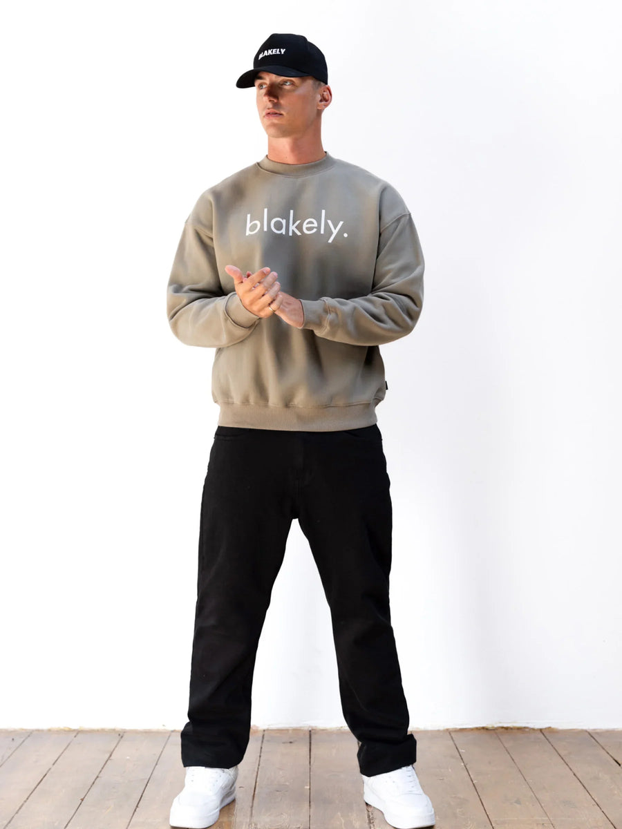 Buy Blakely Washed Khaki Logo Relaxed Jumper | Free delivery on orders ...