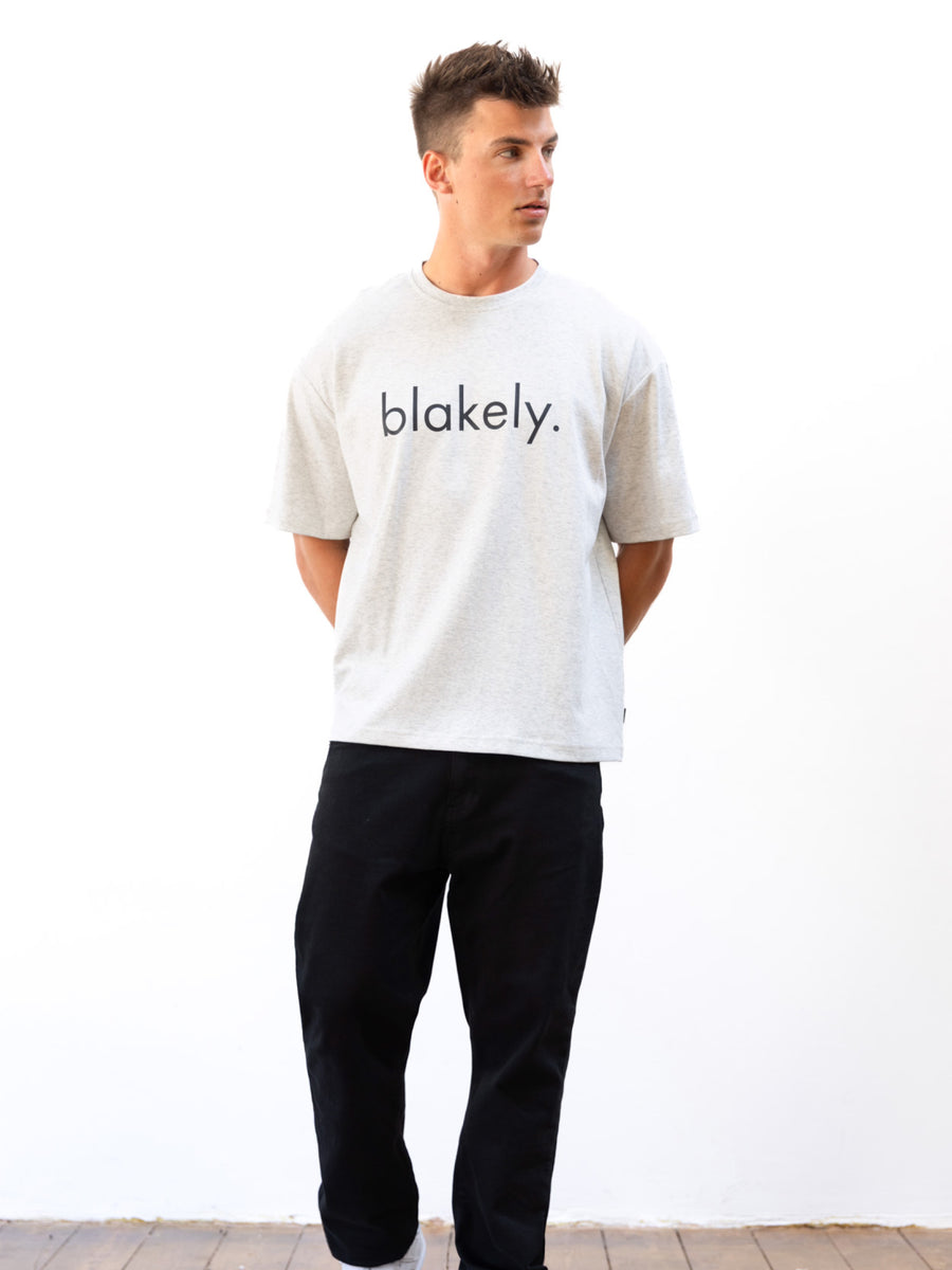 Buy Blakely Marl White Logo Unfitted T-Shirt | Free delivery on orders ...