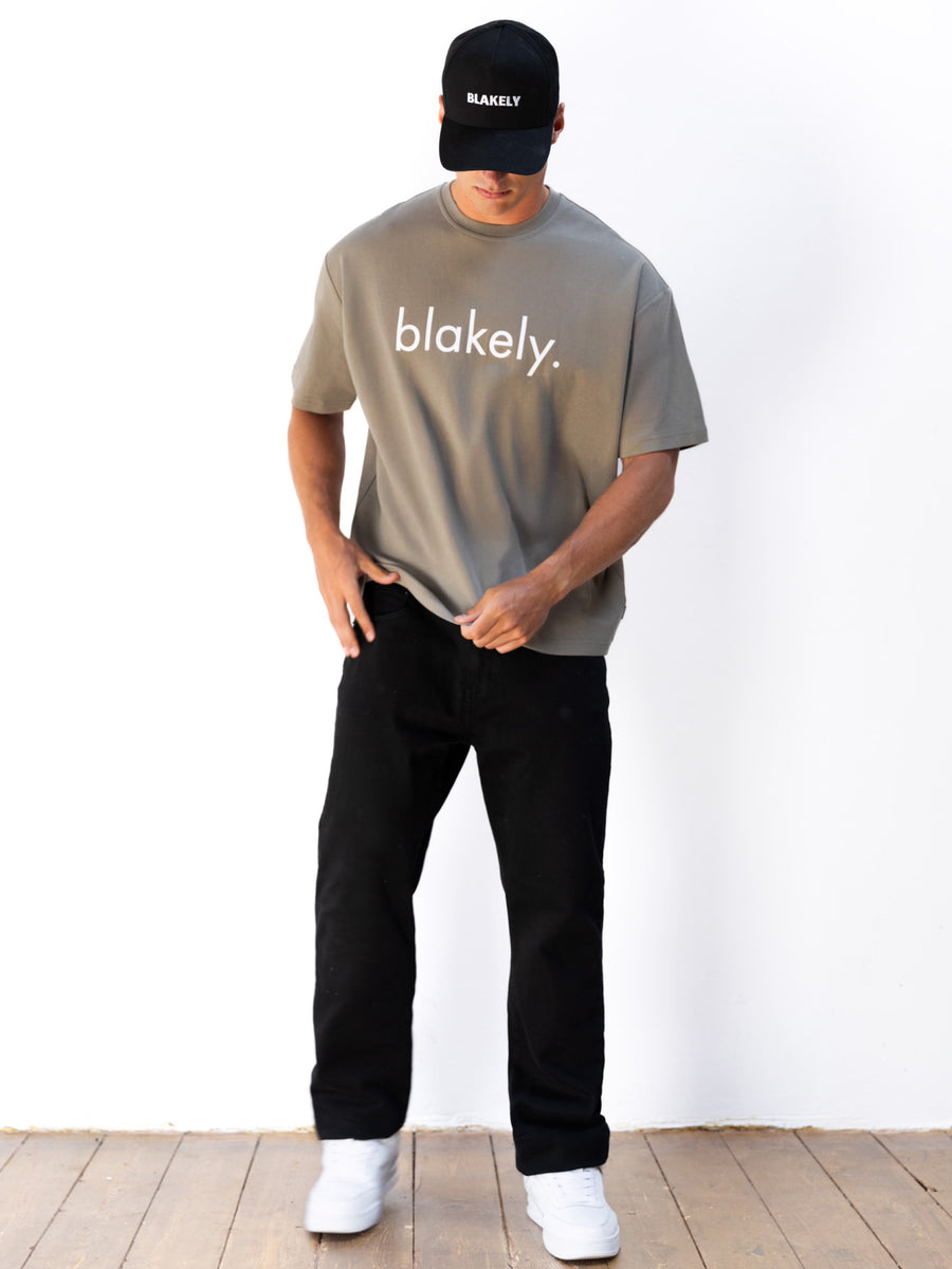 Buy Blakely Washed Khaki Logo Unfitted T-Shirt | Free delivery on ...