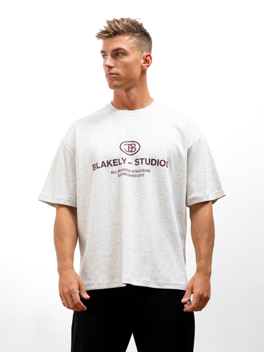 Buy Blakely Marl White Mens Mercer Unfitted T-Shirt | Free delivery on ...