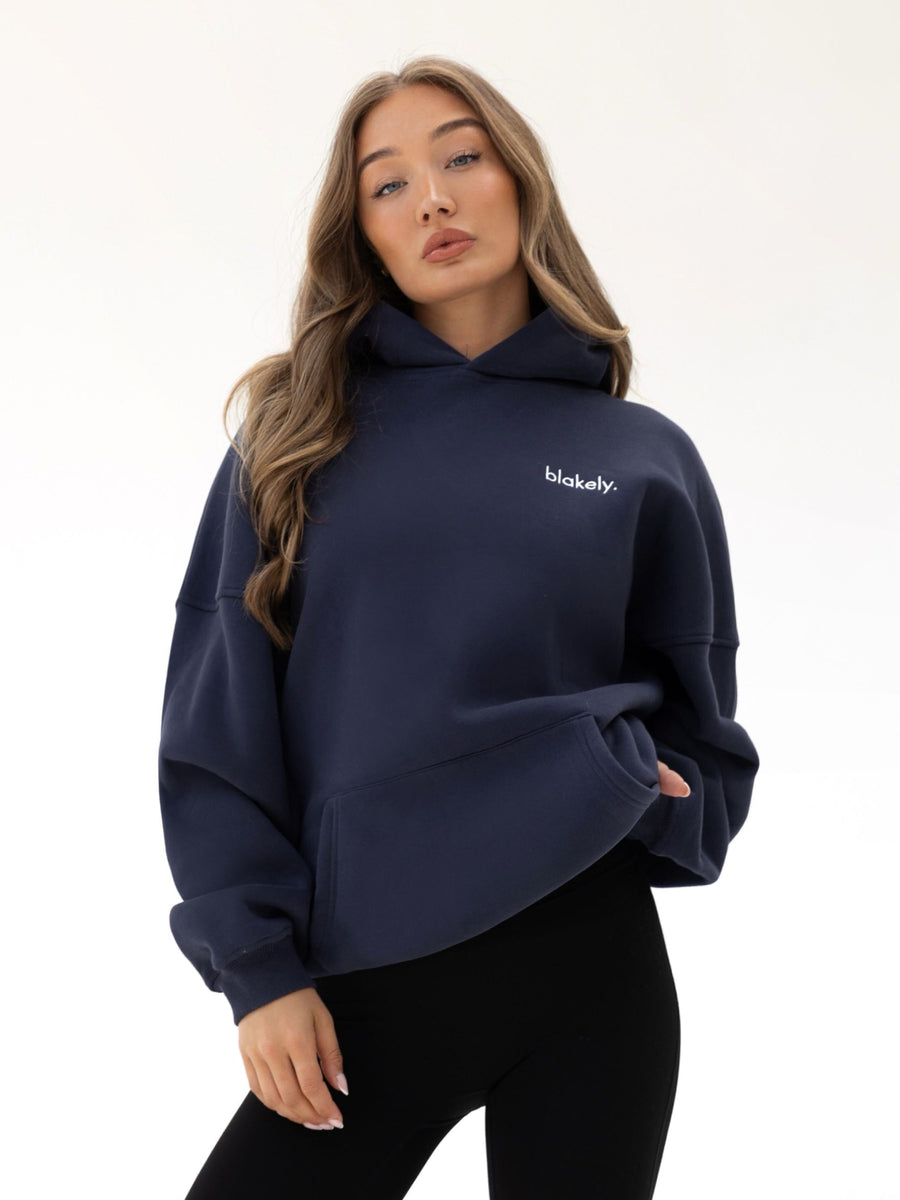 Buy Blakely True Navy Sami Oversized Hoodie | Free delivery on orders ...