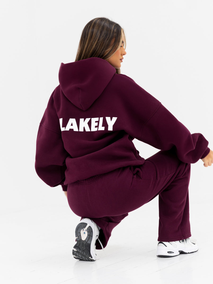 Buy Blakely Womens Dark Cherry Kayla Oversized Hoodie | Free delivery ...