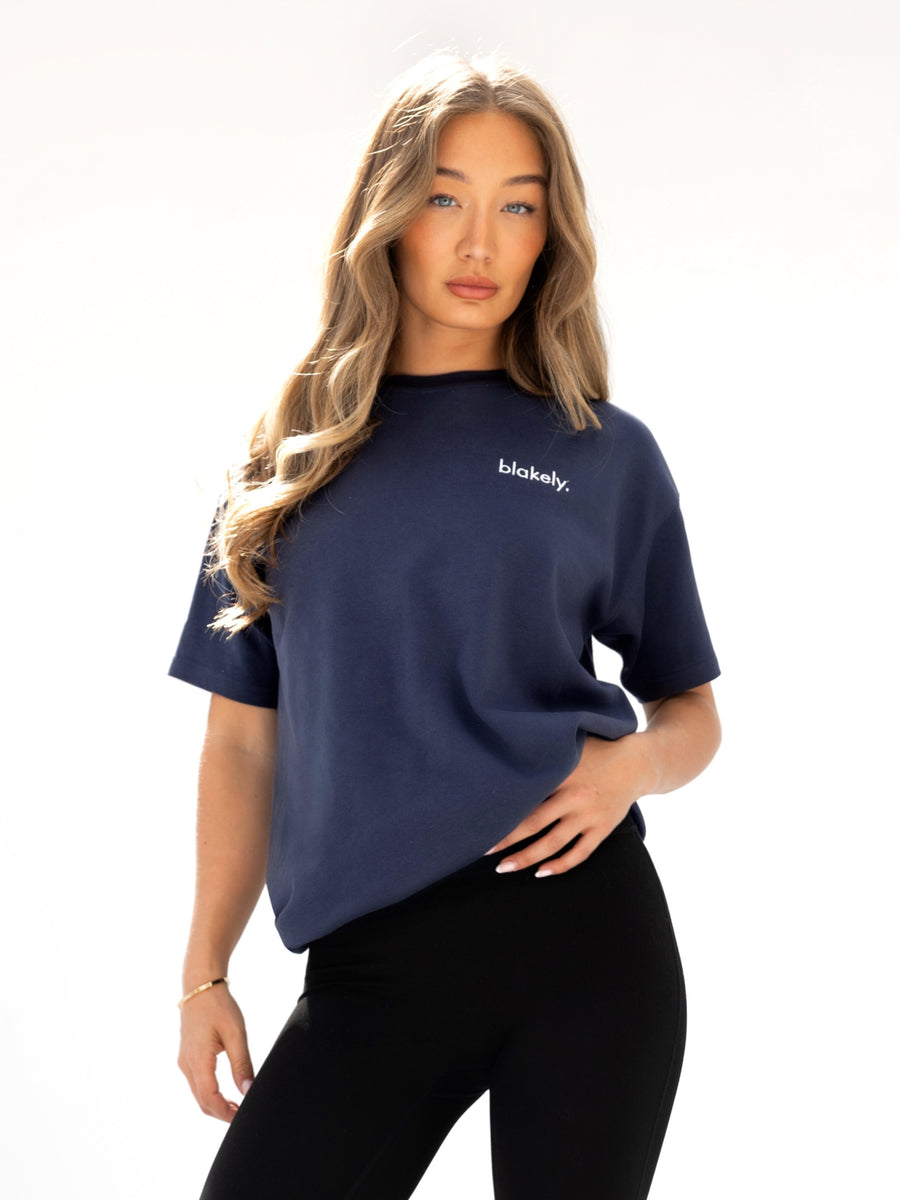 Buy Blakely True Navy Sami Oversized T-Shirt | Free delivery on orders ...