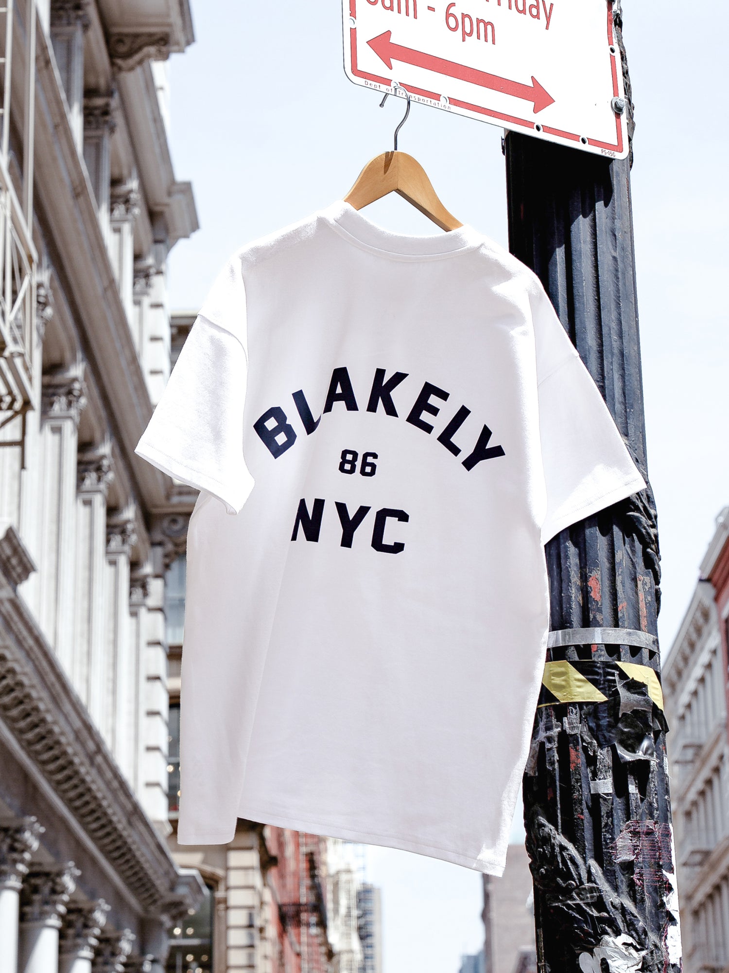 Buy Blakely Mens White & True Navy NYC Relaxed T-Shirt | Free delivery ...