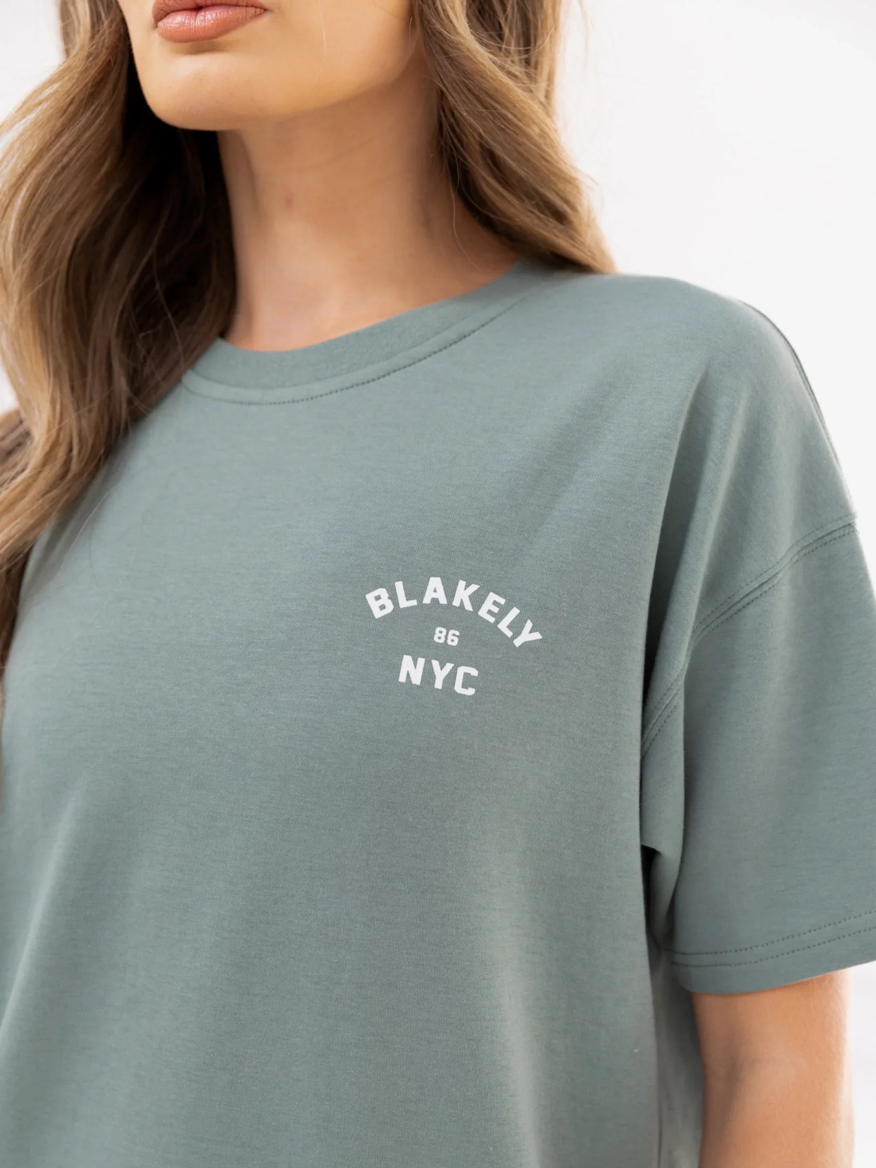 Buy Blakely Womens Sage Green NYC Oversized T-Shirt | Free delivery on ...