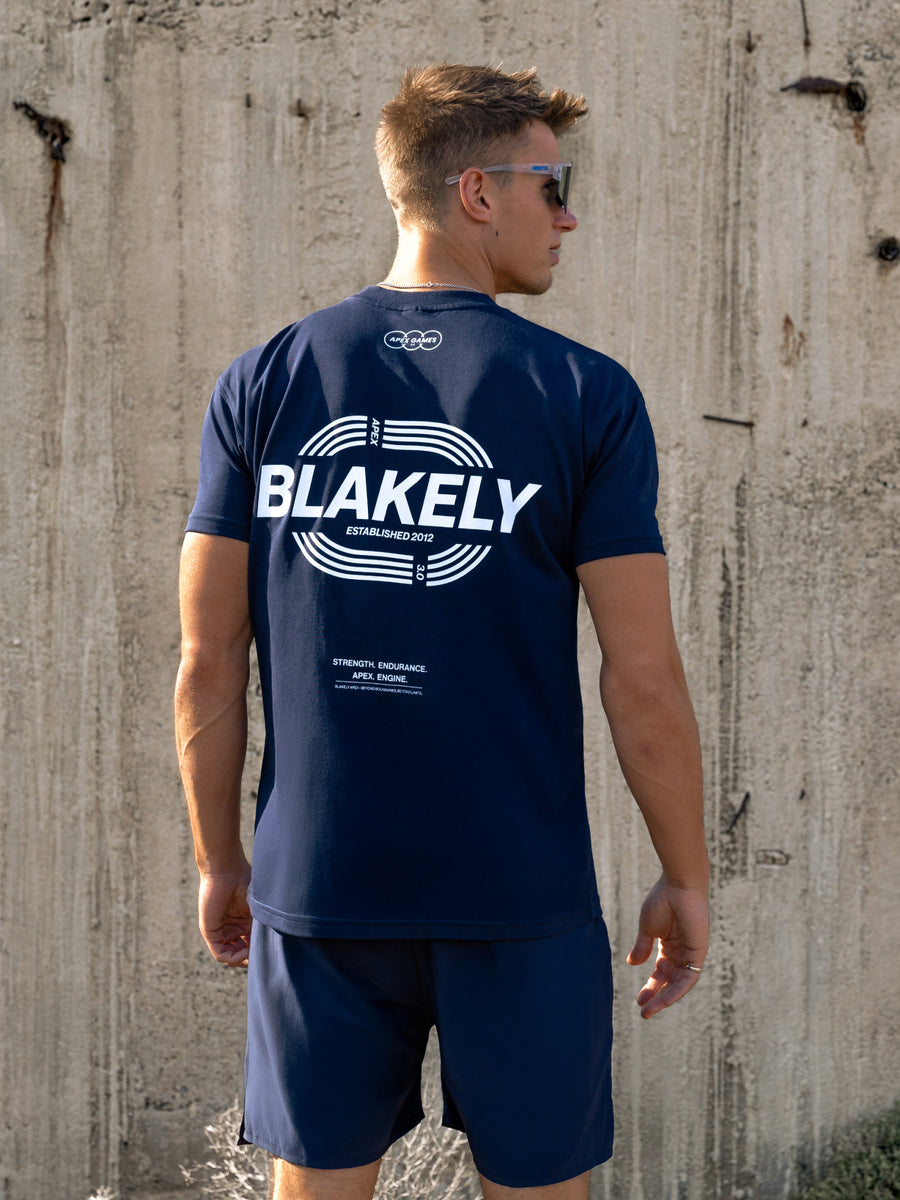 Buy Blakely Mens True Navy Track Active T-Shirt | Free delivery on ...