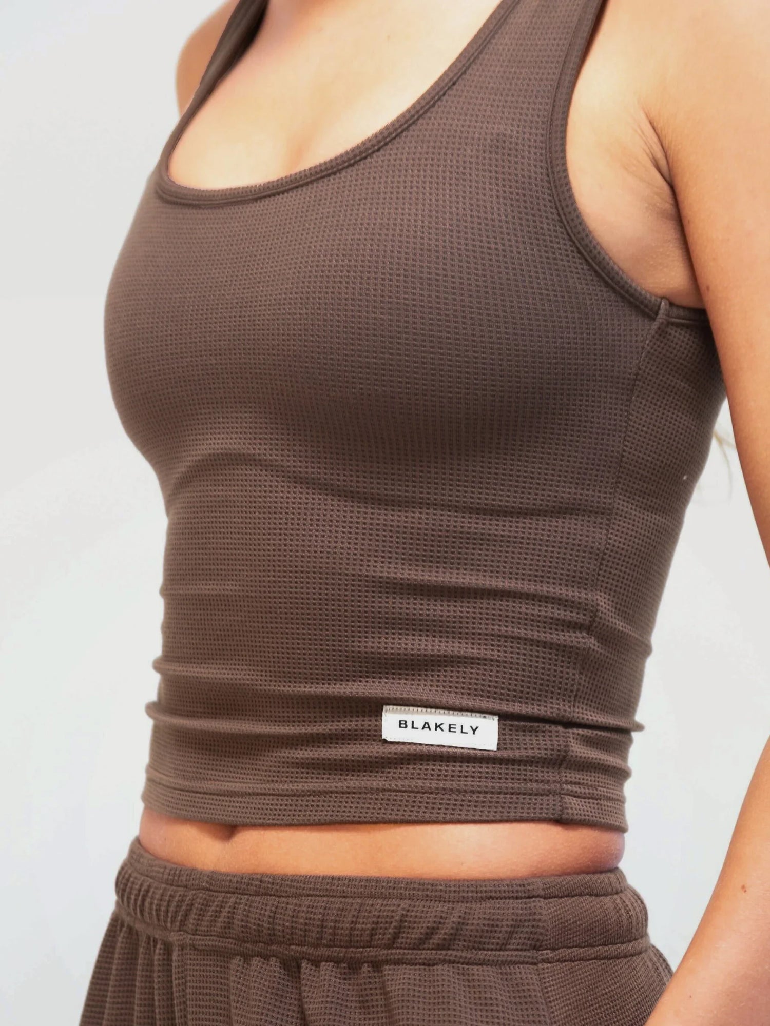 Buy Blakely Womens Brown Soft Waffle Vest Top | Free delivery on orders ...
