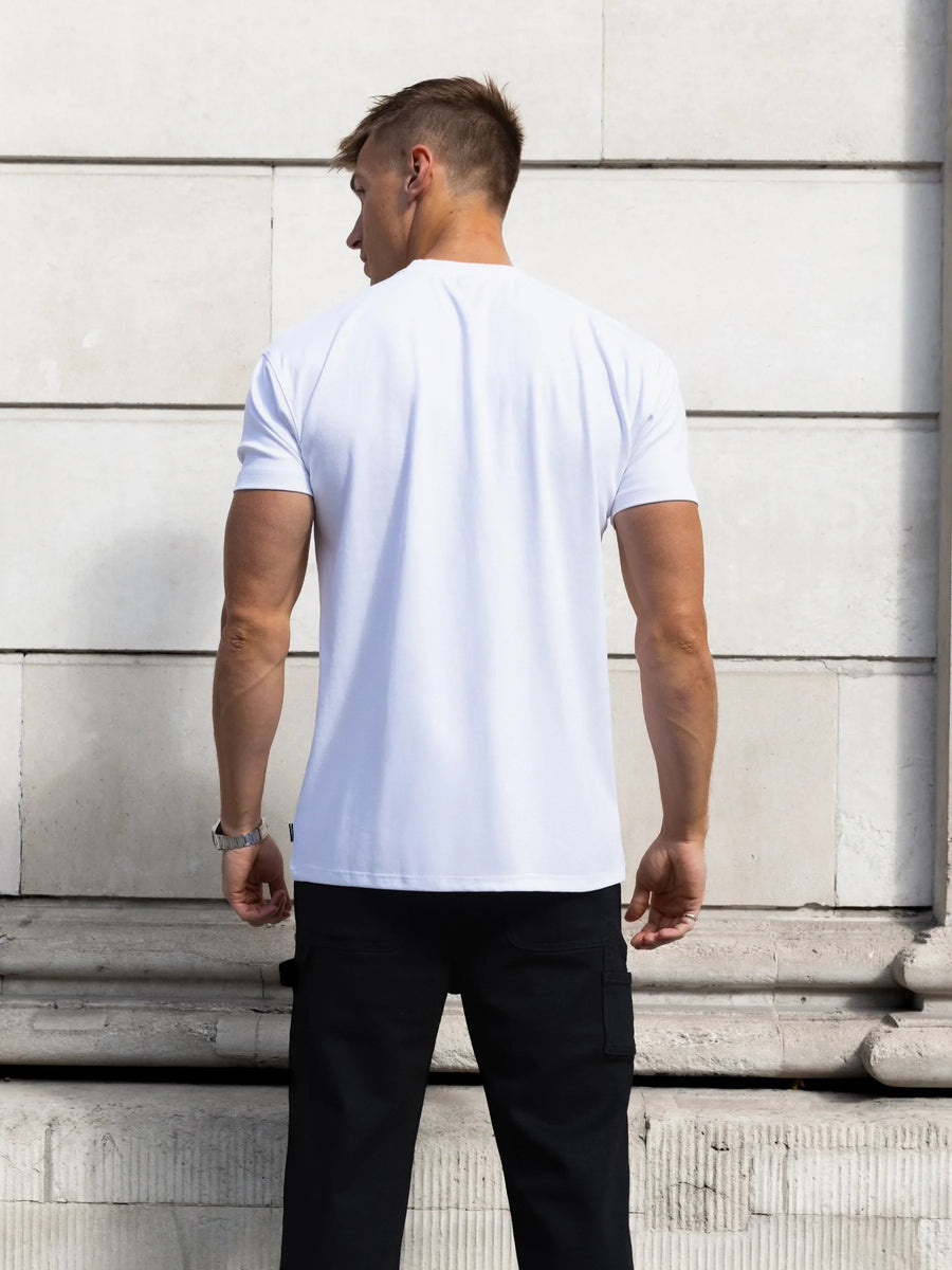 Buy Blakely Mens White & Burgundy Raife Relaxed T-Shirt | Free delivery ...