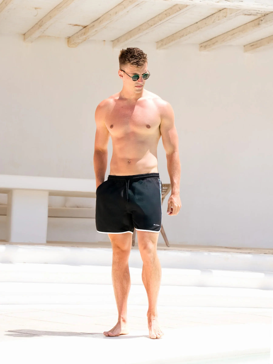 Buy Blakely Black Panel Swim Shorts | Free delivery on orders over £70 ...