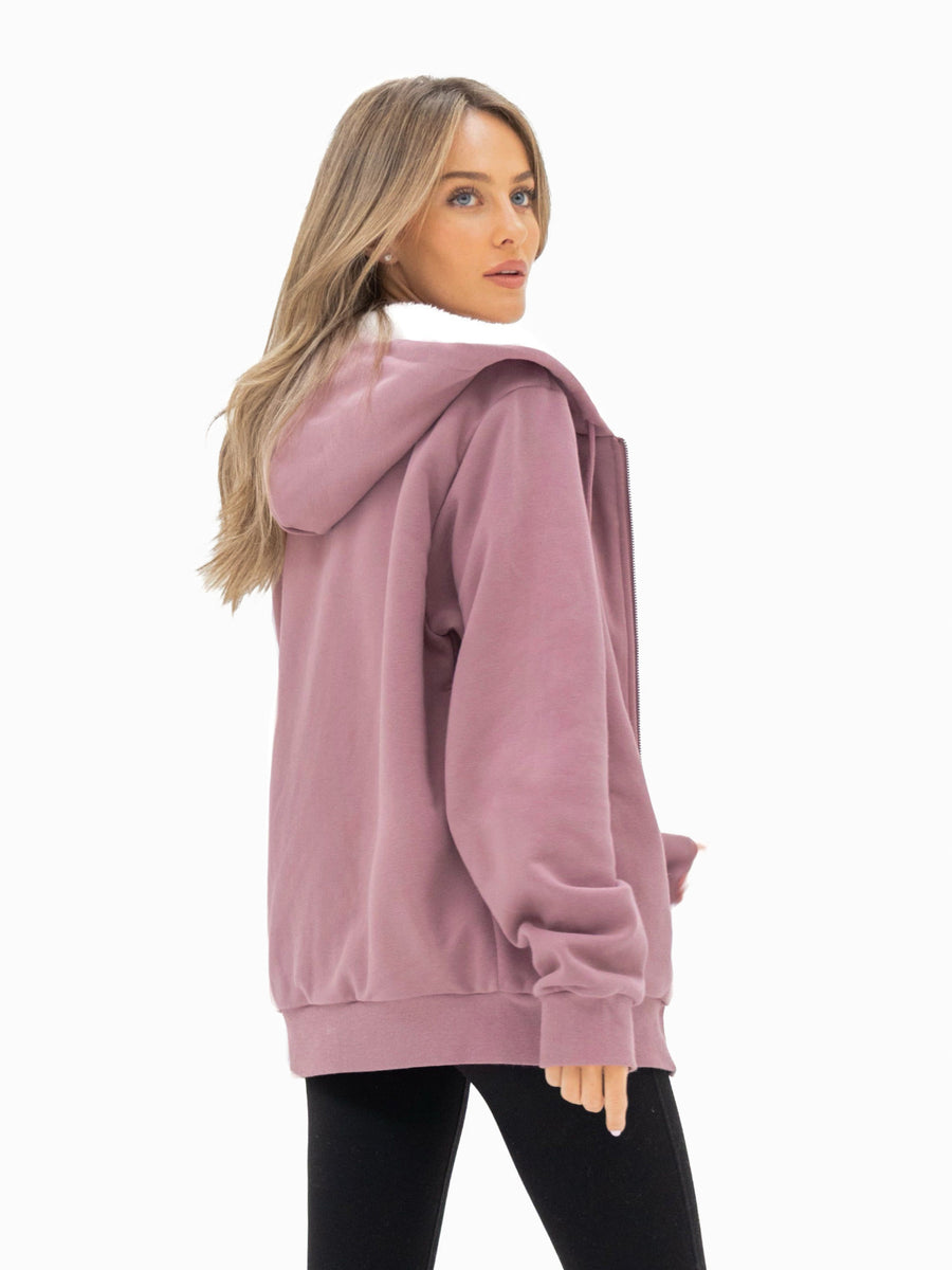 Buy Blakely Womens Dusty Pink Heritage Oversized Full Zip Hoodie | Free ...