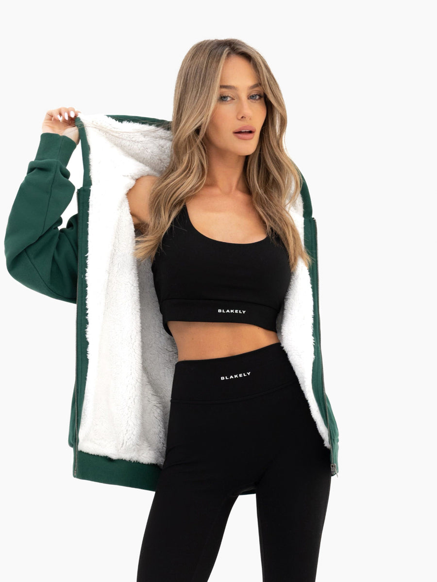 Buy Blakely Womens Pine Green Heritage Oversized Full Zip Hoodie | Free ...