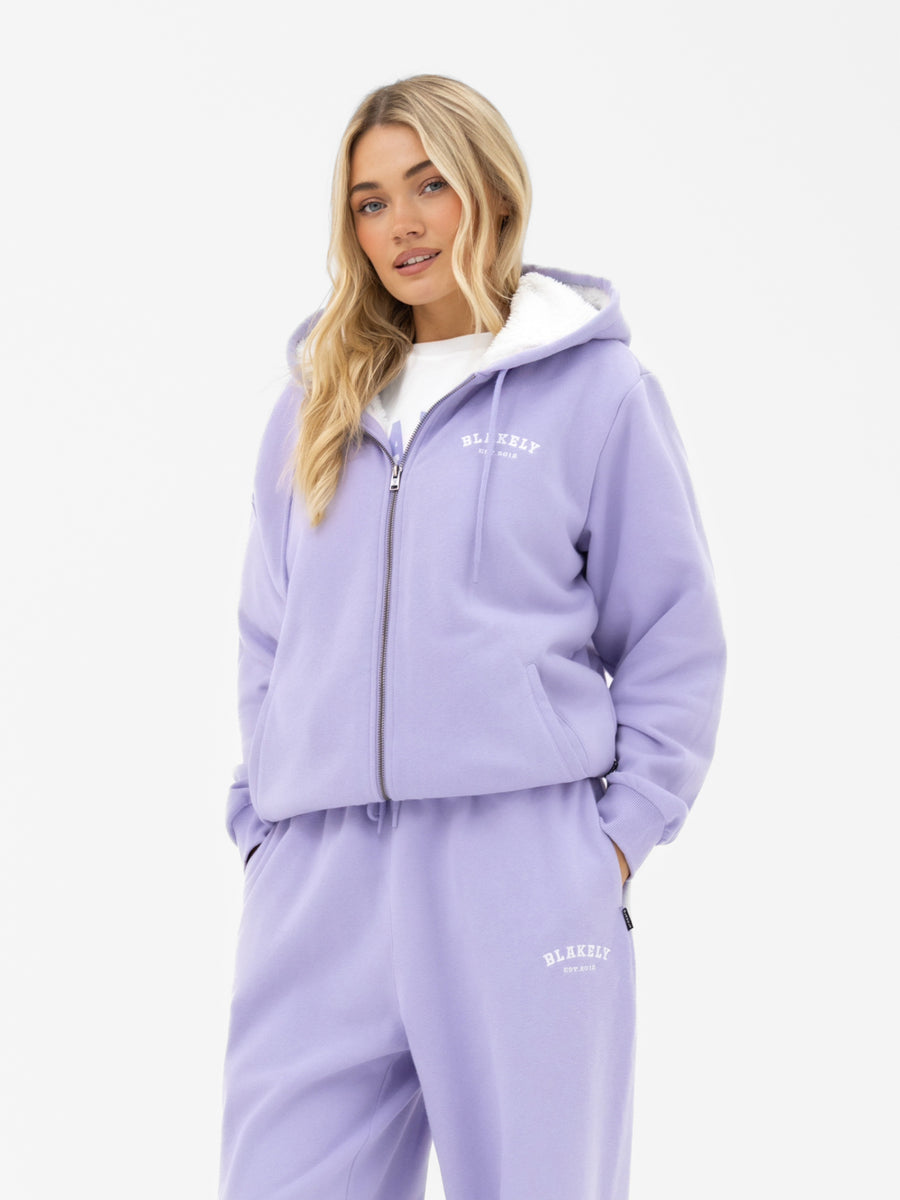 Buy Blakely Womens Lilac Heritage Oversized Full Zip Hoodie | Free ...