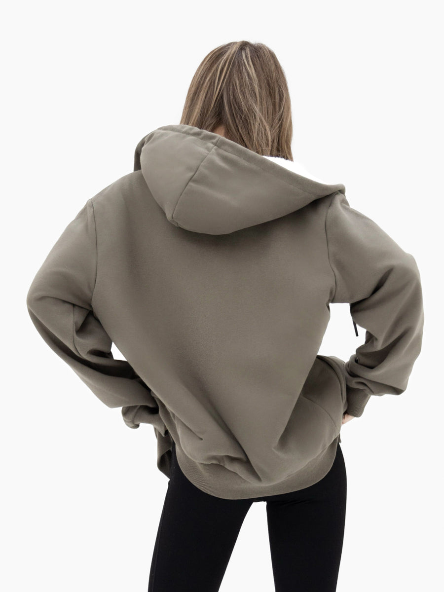 Buy Blakely Womens Safari Green Heritage Oversized Full Zip Hoodie ...