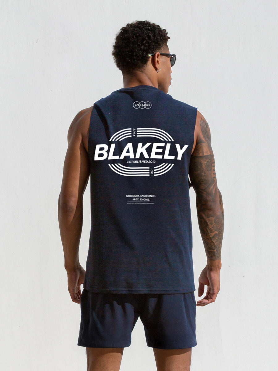 Buy Blakely Mens True Navy Track Active Vest Top | Free delivery on ...