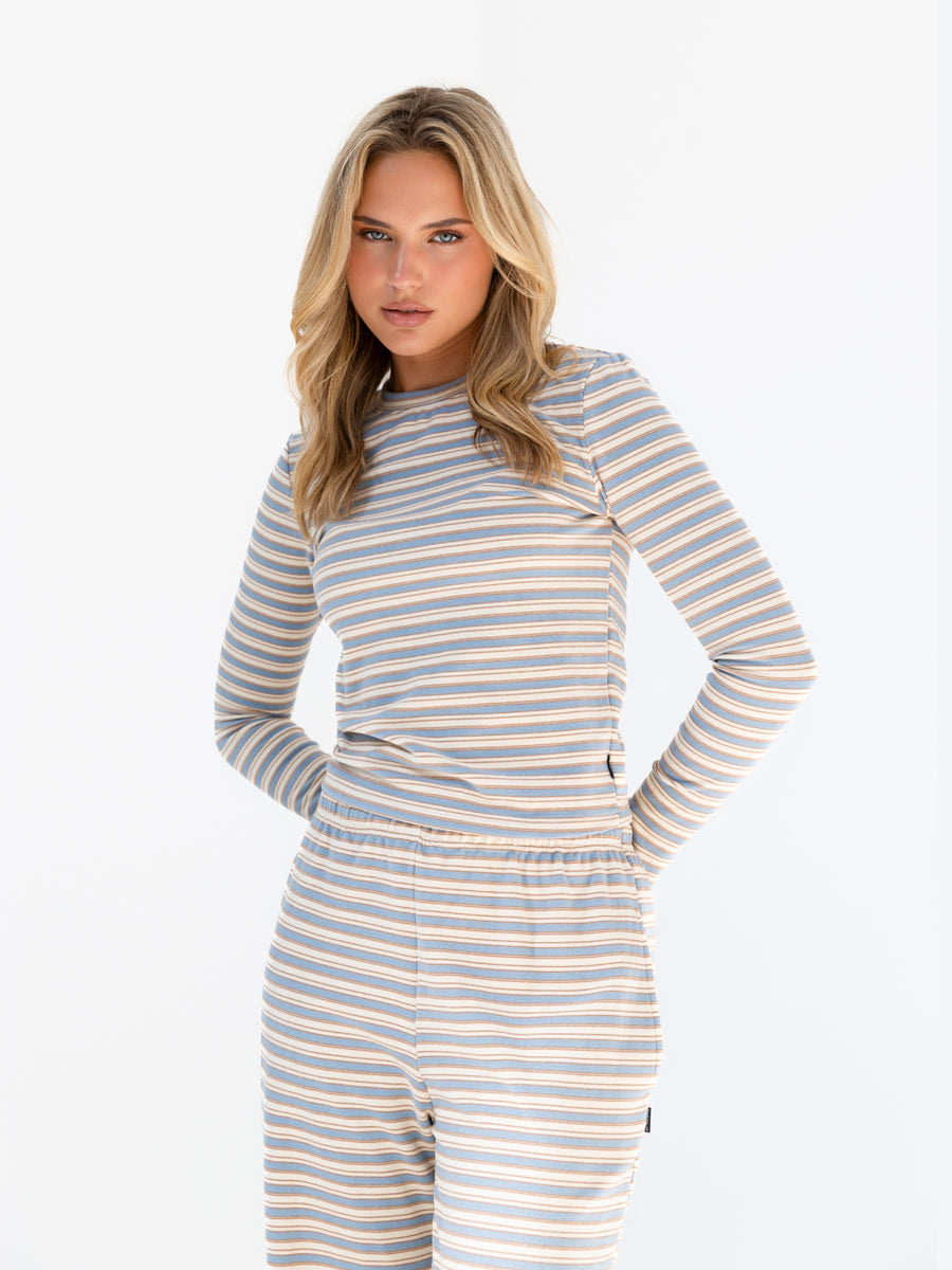 Buy Blakely Womens Baby Blue Sadie Stripe Top | Free delivery on orders ...