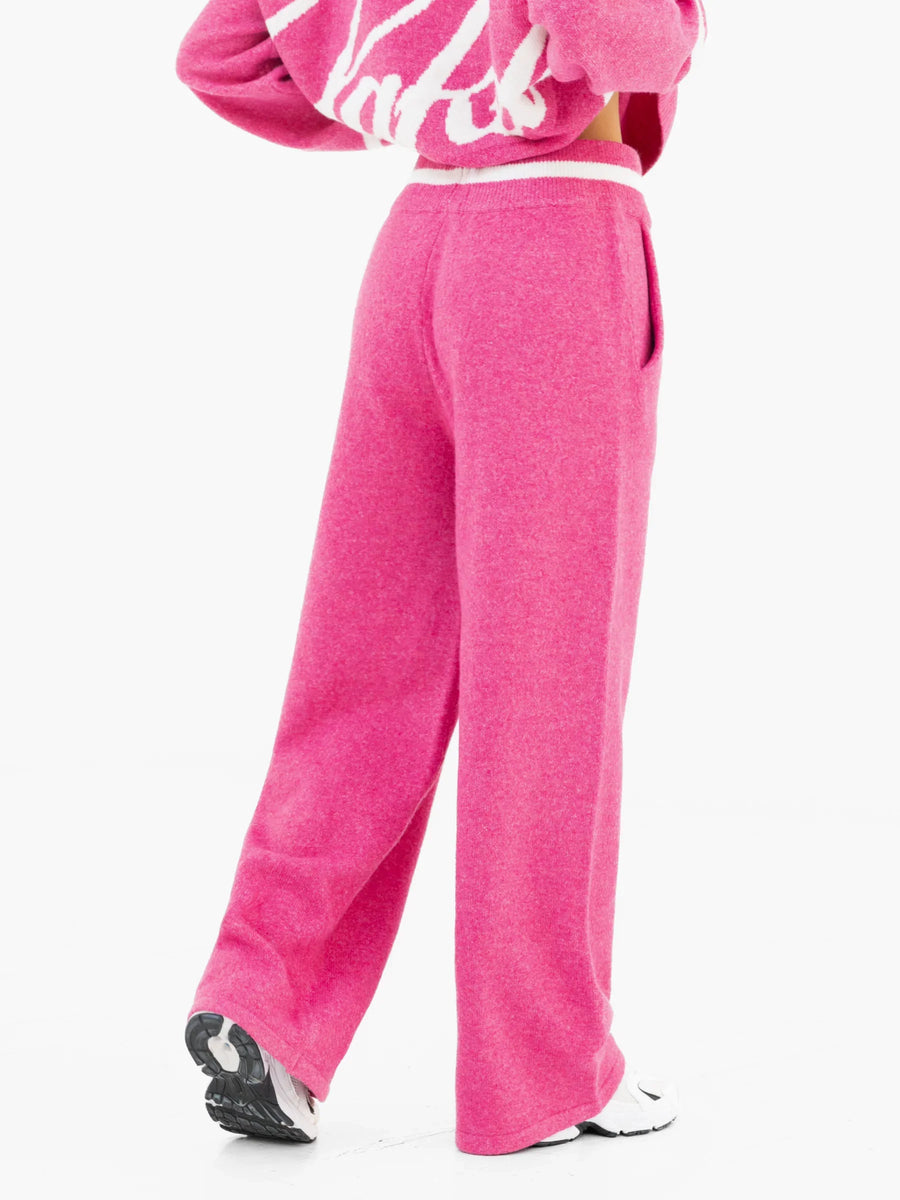 Buy Blakely Womens Raspberry Margot Knitted Wide Leg Sweatpants | Free ...