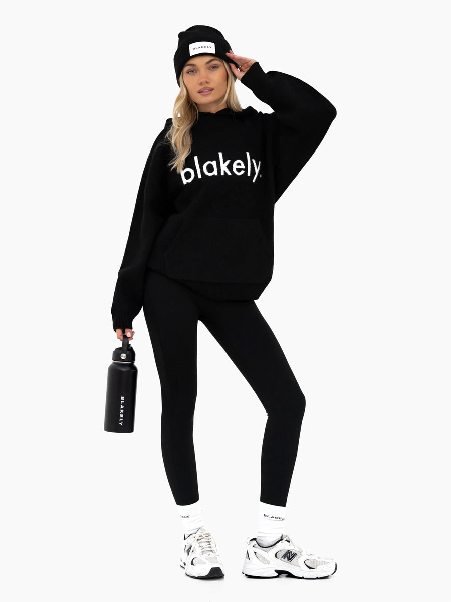 Buy Blakely Womens Black Mabel Oversized Knitted Hoodie | Free delivery ...