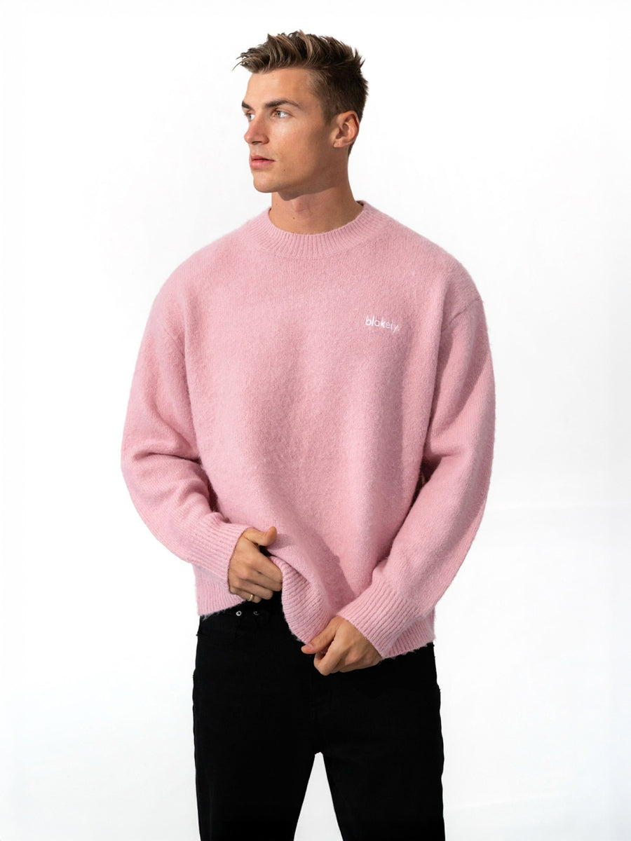 Buy Blakely Mens Pink Mason Relaxed Knitted Jumper | Free deliver on ...