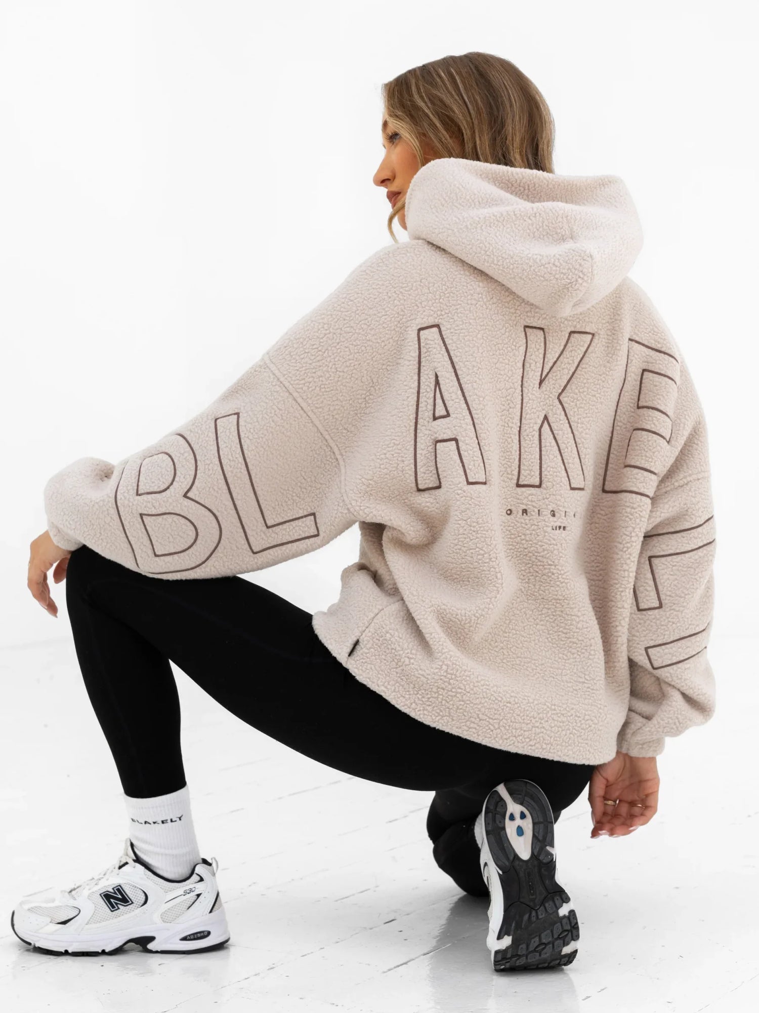 Buy Blakely Womens Tan Borg Isabel Oversized Hoodie | Free delivery on ...