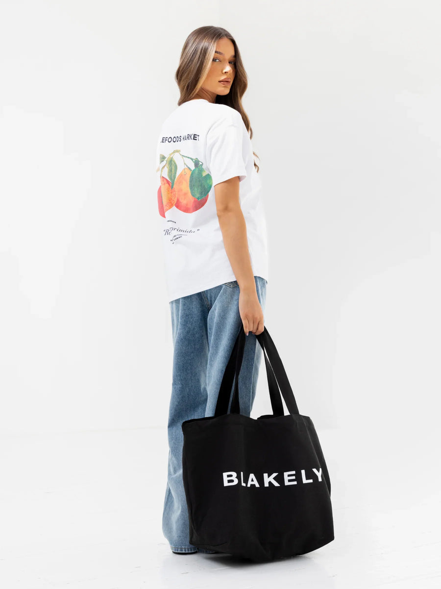 Buy Blakely Womens White Orla Orange Oversized T-Shirt | Free delivery ...