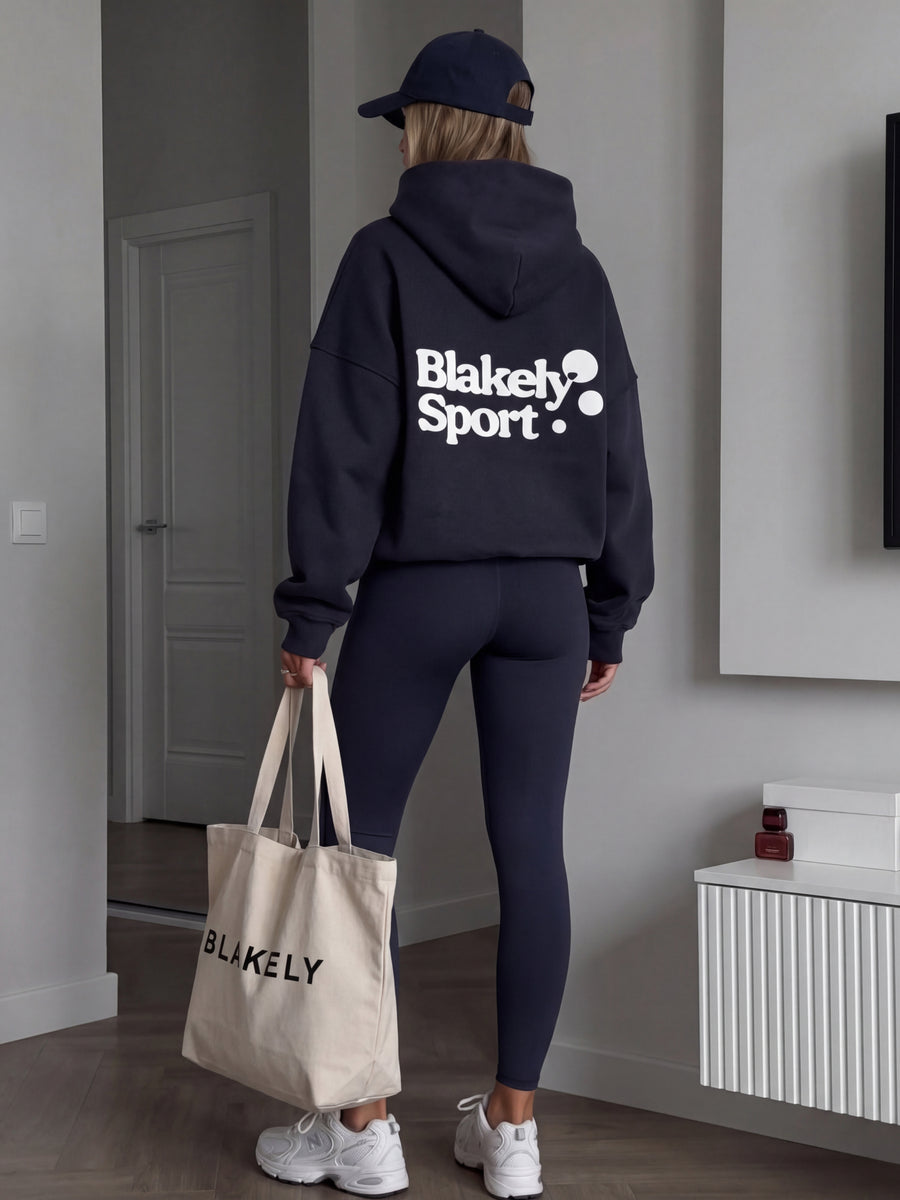 Buy Blakely Womens True Navy Motion Oversized Hoodie | Free delivery on ...