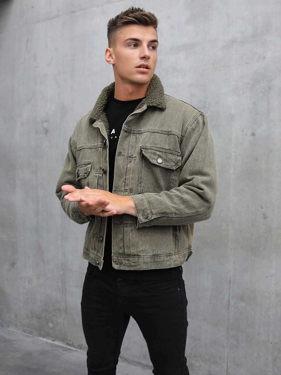 Blakely Clothing Rapha Oversized Denim Jacket - Army Green | Free ...